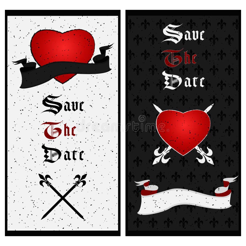 Set of Two Black and White Gothic Banners Stock Vector - Illustration ...