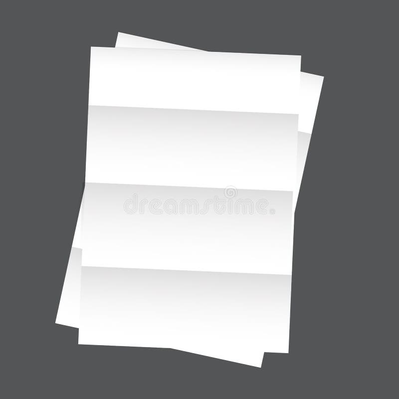 Blank Folded Paper Page Blank A4 Mockup Stock Vector - Illustration of ...
