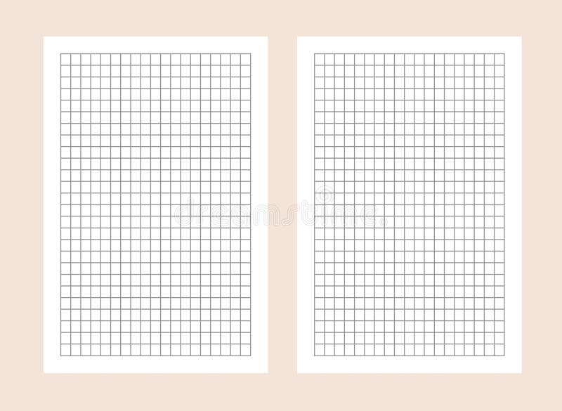 Set of Two Blank Grid Paper Pages for Sketching, Drawing, and Technical ...