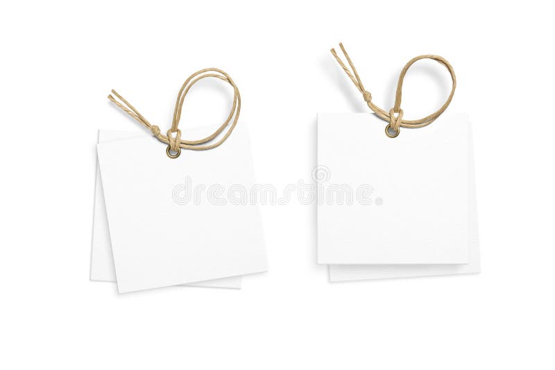 Set of Two Blank Paper Hang Tags, Price Tags or Cloth Labels with ...