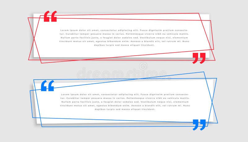 Set of Two Citation Comma Mark Frame Icon for Social Post Stock Vector ...