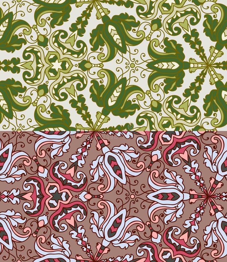 Set of Two Colorful Seamless Patterns. EPS-8. Stock Vector ...