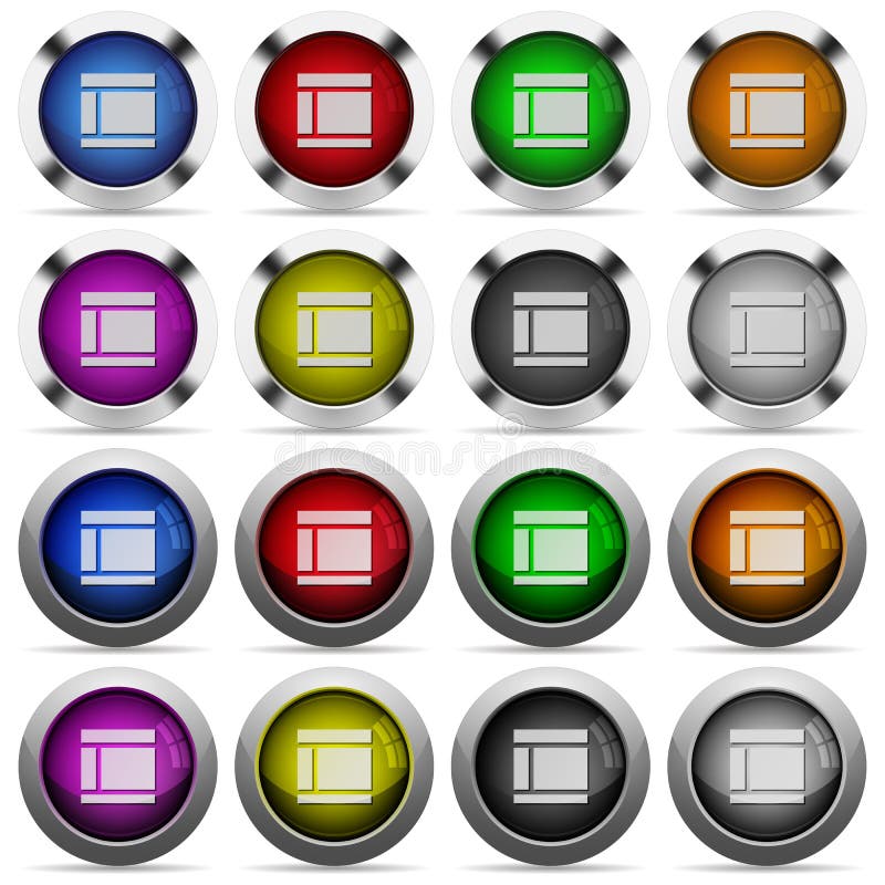 Two Columned Web Layout Glossy Button Set Stock Vector - Illustration ...