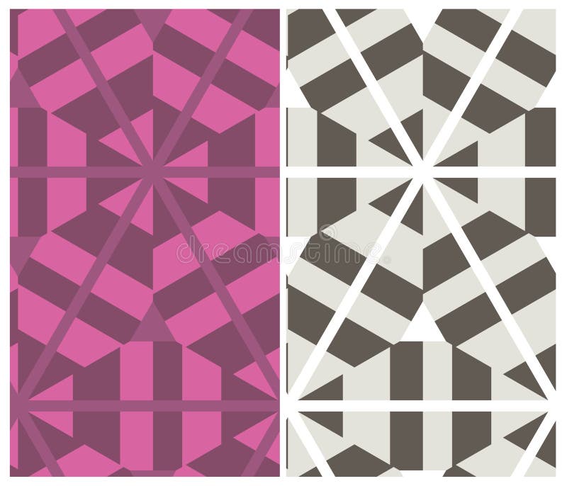Set of Two Geometric Patterns Stock Vector - Illustration of template ...