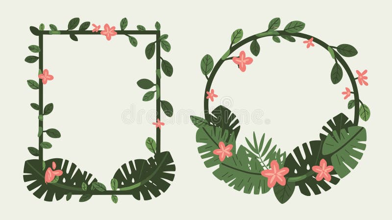 Elegant Floral and Leafy Borders for Nature-Themed Designs Stock Vector ...