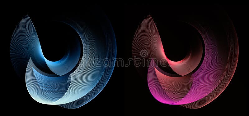 A Set of Two Different Color Graphic Design Elements on a Black ...