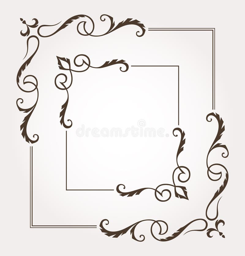 Set of Two Floral Frames and Page Decoration Stock Vector ...