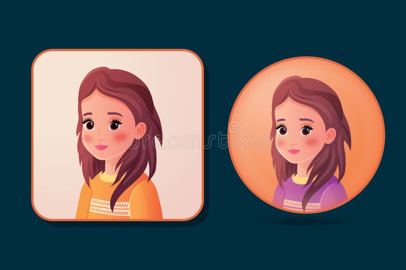 Set of Two Happy Cute Kids in Delightful Frames Stock Vector ...