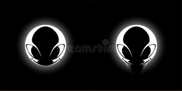 Set of two heads of aliens stock vector. Illustration of character ...