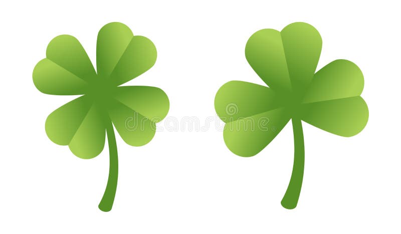 Set of Two Isolated Clovers Stock Vector - Illustration of celebration ...