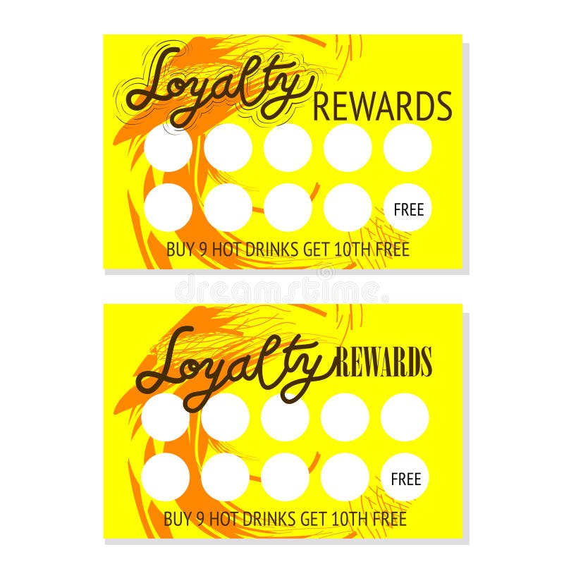 Set of Two Loyalty Rewards Card for Hot Drinks Templates. Abstract ...