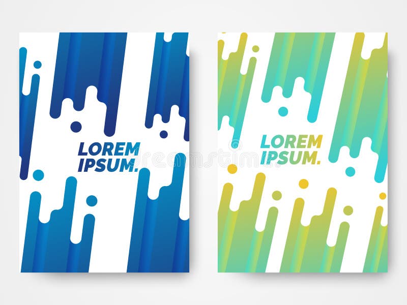 Set of Two Modern Abstract Covers with Cool Gradient Shapes and Copy ...