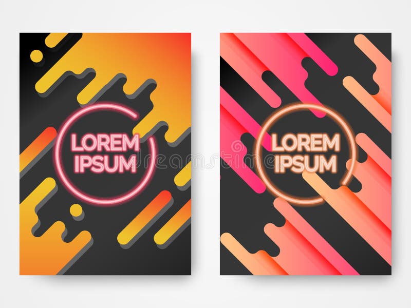 Set of Two Modern Abstract Covers with Cool Gradient Shapes and Copy ...