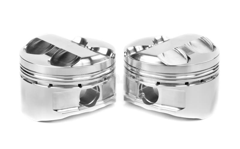 Set of Two Polished Forged Pistons Stock Image - Image of pistons ...
