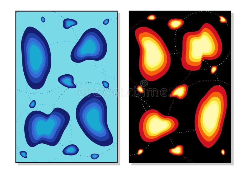 Set of Two Posters - Abstract Fire and Water Concept Stock Vector ...