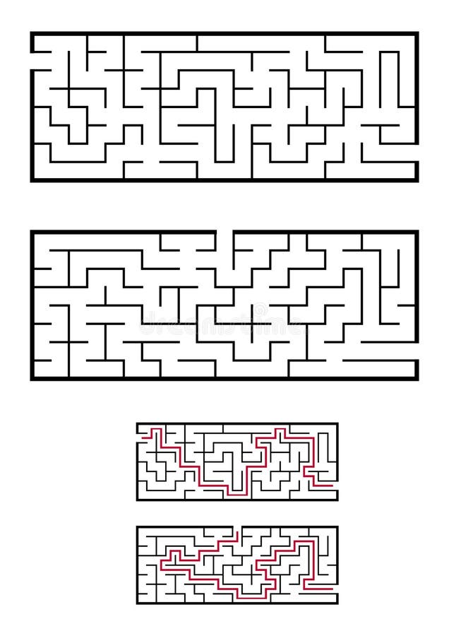 A Set of Two Rectangular Mazes. Game for Kids. Puzzle for Children. One ...