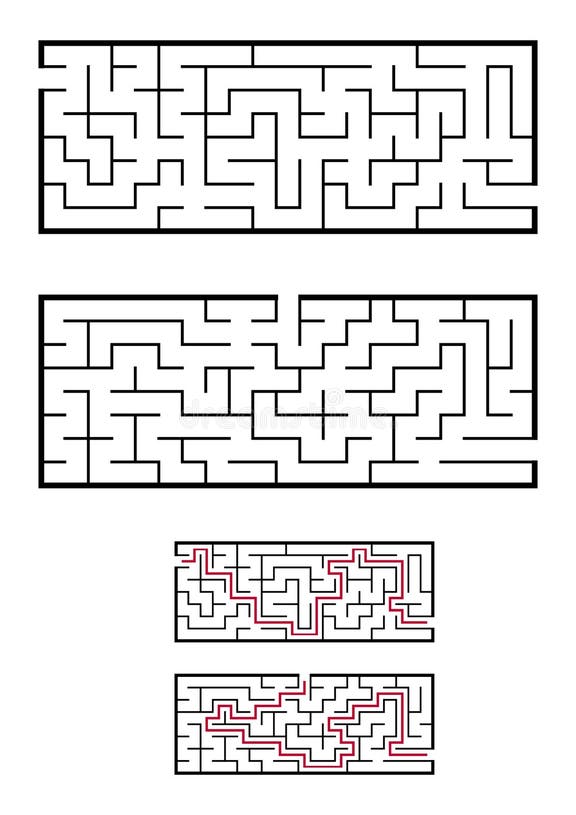 A Set of Two Rectangular Mazes. Game for Kids. Puzzle for Children. One ...