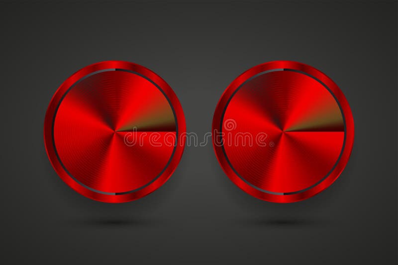 Set Of Two Red Abstract Circle Buttons Red Blank Buttons Template With