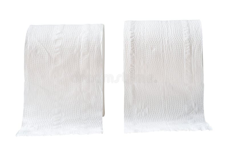 Set of Two Separated Tissue Paper Rolls Isolated on White Background ...