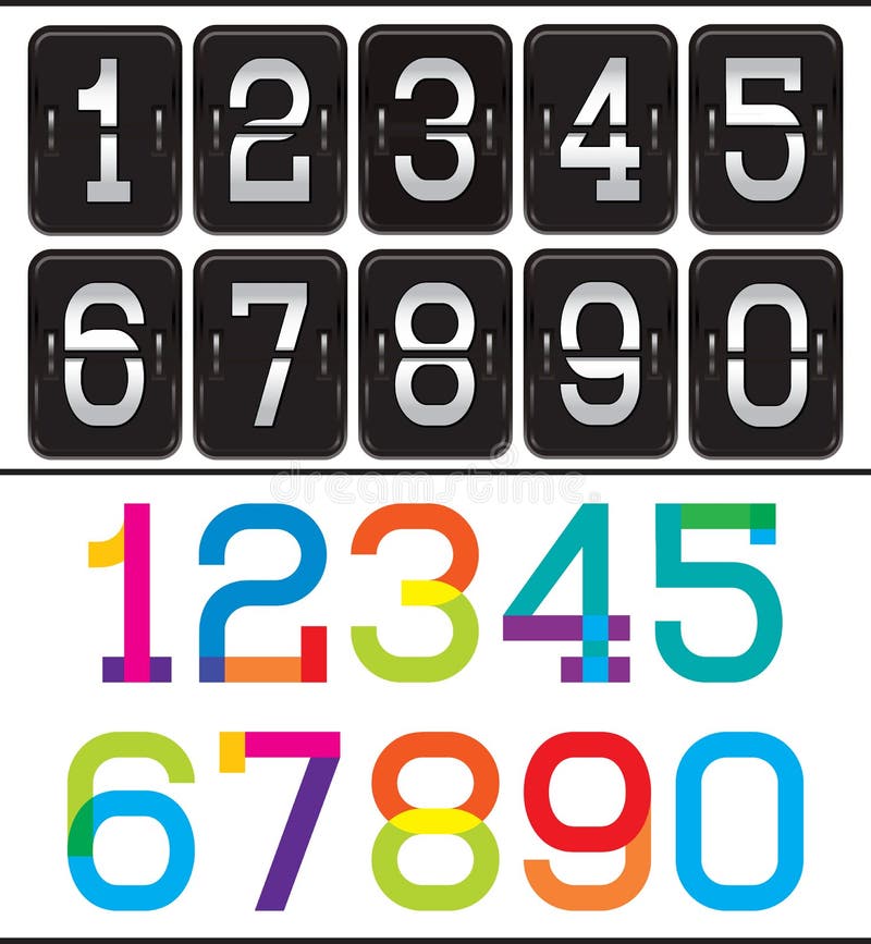 Set of Two Sets Numbers for Advertising and Web Design Stock Vector ...