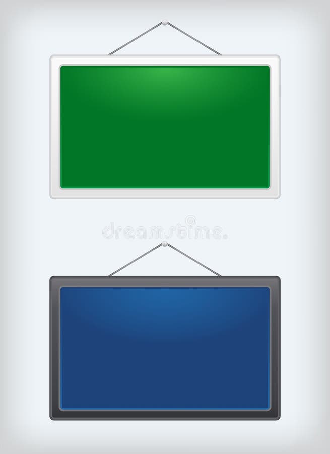 Set of Two Sign Boards Hanging on a Nail Stock Vector - Illustration of ...