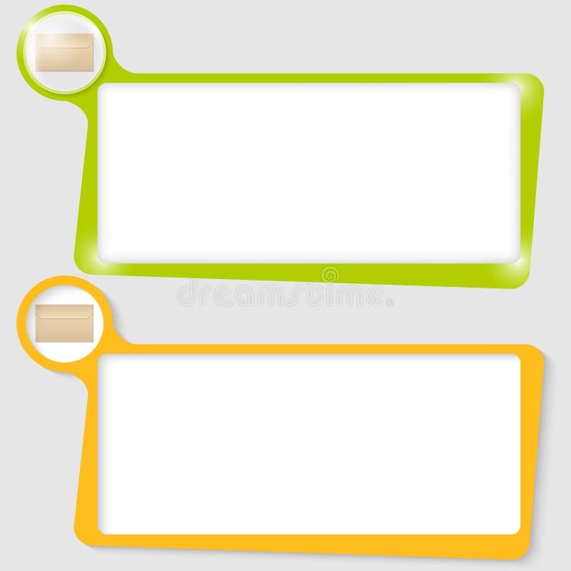 Set of two text boxes stock vector. Illustration of frame - 37624685