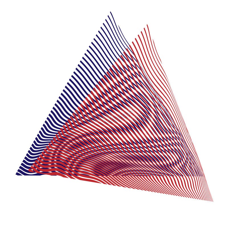 Set of Two Triangular Forms with Moire Effect Isolated on White. Stock ...