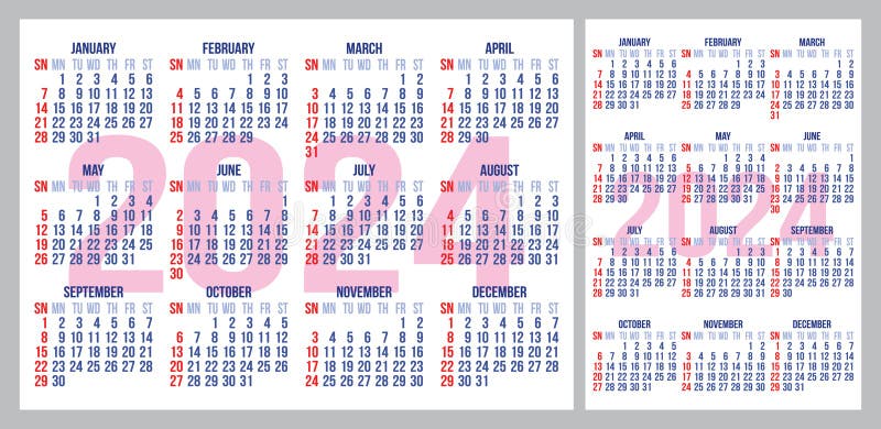 Set of Two Types of Design for the Back Side of Pocket Calendar for ...