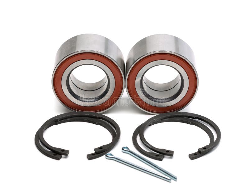 Set of Two Wheel Bearings and Four Locking Rings in the Two Cott Stock ...