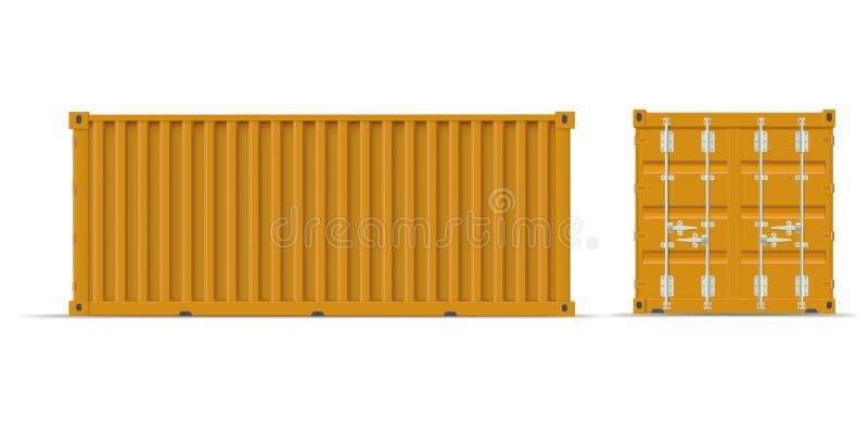 Set of Two Yellow Heavy Closed Metal Containers. Stock Vector ...