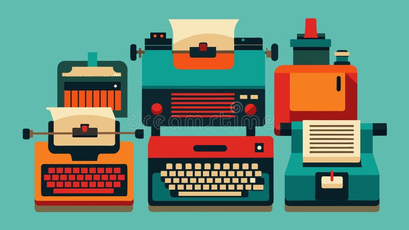 A Set of Typewriters in Various Sizes Reflecting the Writers ...