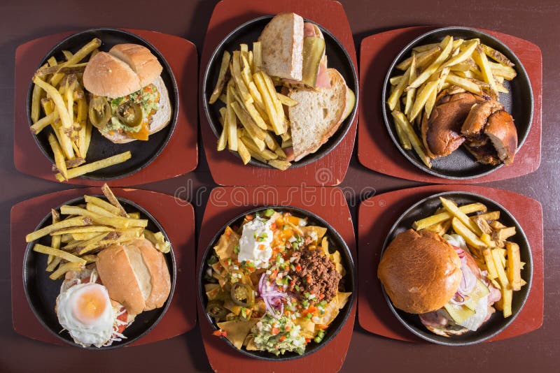 Set of typical fast food stock photo. Image of onion - 265602532