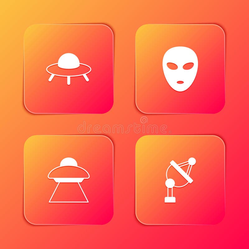 Set UFO Flying Spaceship, Alien, and Satellite Dish Icon. Vector Stock ... Set UFO Flying Spaceship, Alien, and Satellite Dish Icon. Vector Stock ...