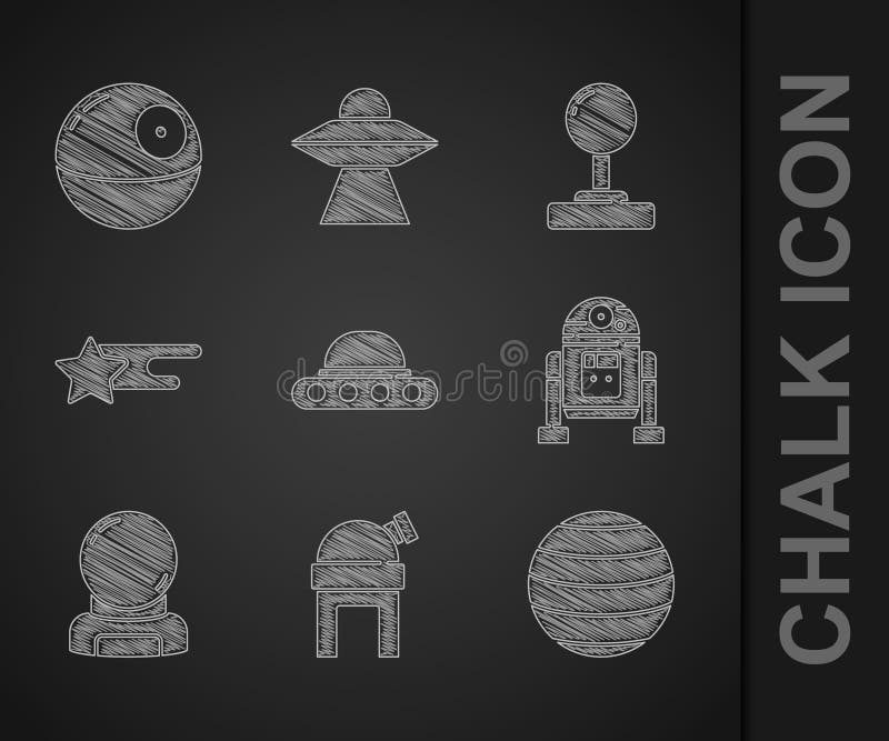 Set UFO Flying Spaceship, Astronomical Observatory, Planet Venus, Robot ... Set UFO Flying Spaceship, Astronomical Observatory, Planet Venus, Robot ...