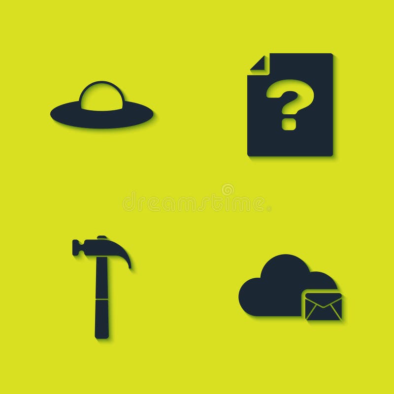 Set UFO Flying Spaceship, Cloud Mail Server, Hammer and Unknown ... Set UFO Flying Spaceship, Cloud Mail Server, Hammer and Unknown ...