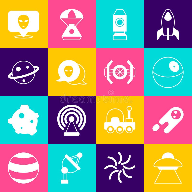 Cosmic Icon Set of Planets Solar System Stock Vector - Illustration of ...
