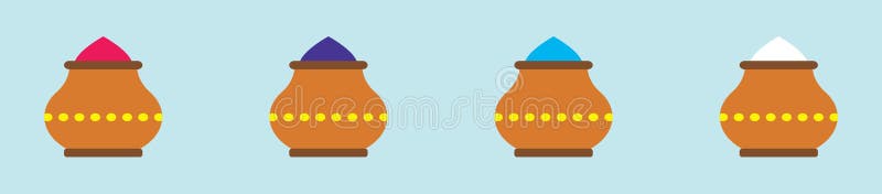 Set of Kalash Cartoon Icon Design Template with Various Models. Vector ...