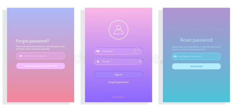 Set Ui Designs. Reset Password Form Page with Gradient Background ...