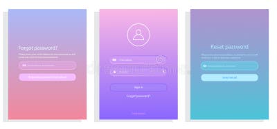 Set Ui Designs. Reset Password Form Page with Gradient Background ...