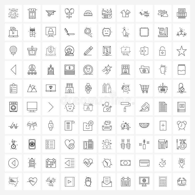 Set of 100 UI Icons and Symbols for Snow, Tool, Capsule, Scale, Science ...