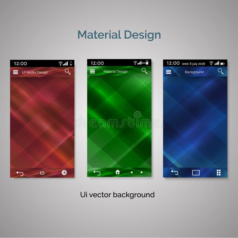 Set of Ui Material Design Background Stock Vector - Illustration of ...