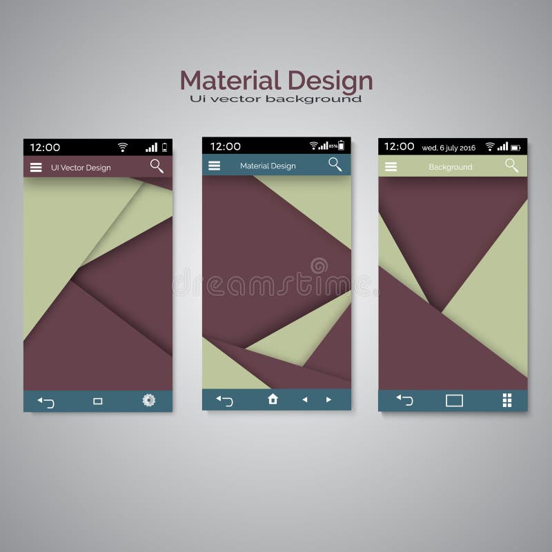 Set of Ui Material Design Background Stock Vector - Illustration of ...