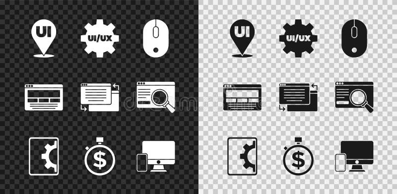 Set Ui Or Ux Design Computer Mouse Time Is Money Front End
