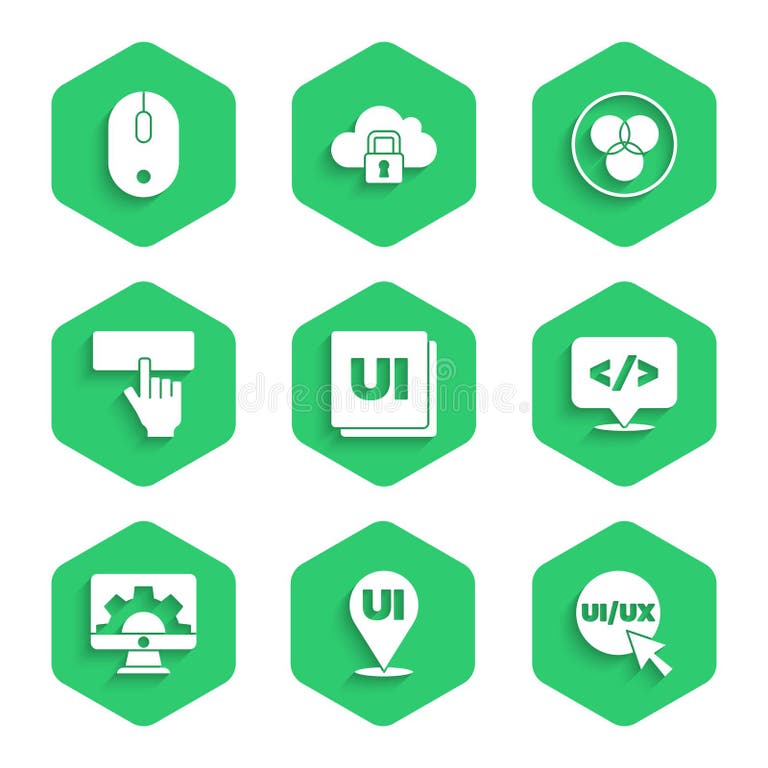 Set UI or UX Design, Front End Development, Web, Keyboard, RGB and CMYK Color Mixing and ...