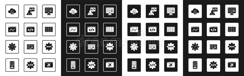 Set Ui Or Ux Design Front End Development Website Statistic Cloud