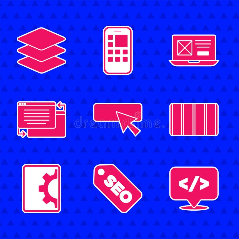 Set Ui Or Ux Design Seo Optimization Front End Development Color Palette Guide Web And