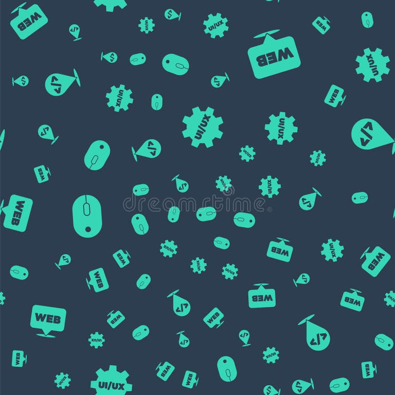 Set UI or UX Design, Web and Graphic, Computer Mouse and Front End Development on Seamless ...