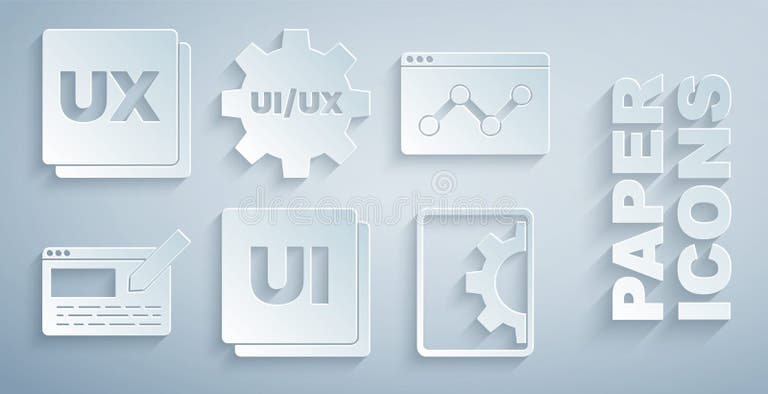 Set UI or UX Design, Website Statistic, Development, and Icon. Vector ...