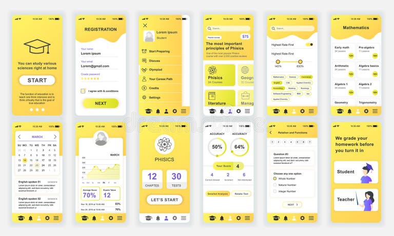 Learning App Wireframes Stock Illustrations – 10 Learning App ...