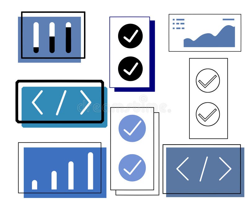 Set of UI and UX icons. stock vector. Illustration of approved - 279363401